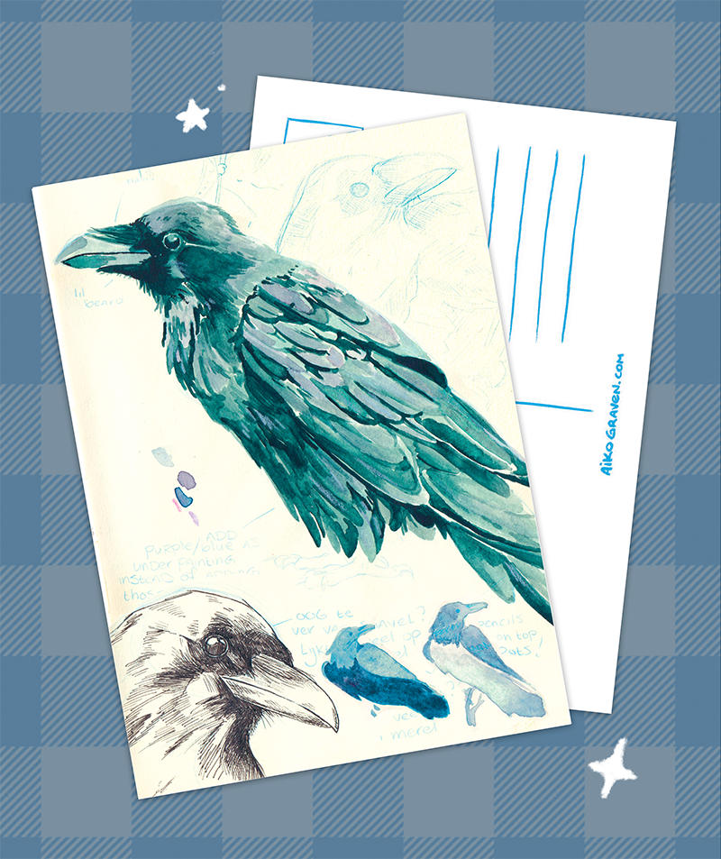 Sketchbook Raven | Greeting card – Aiko Graven
