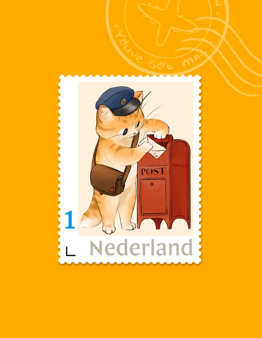 Cat postman | NL Postage stamps – Aiko Graven